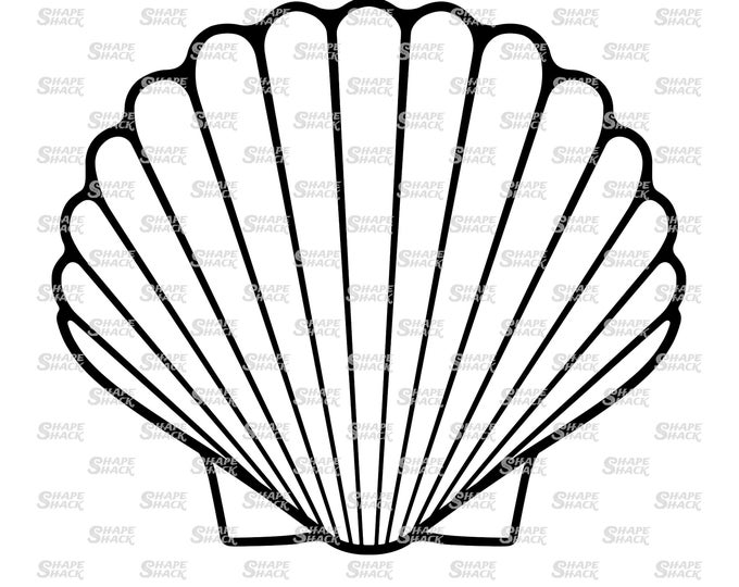 Scallop Shell. Cut Files for Cricut. Clipart Silhouette (png Jpg Svg ...