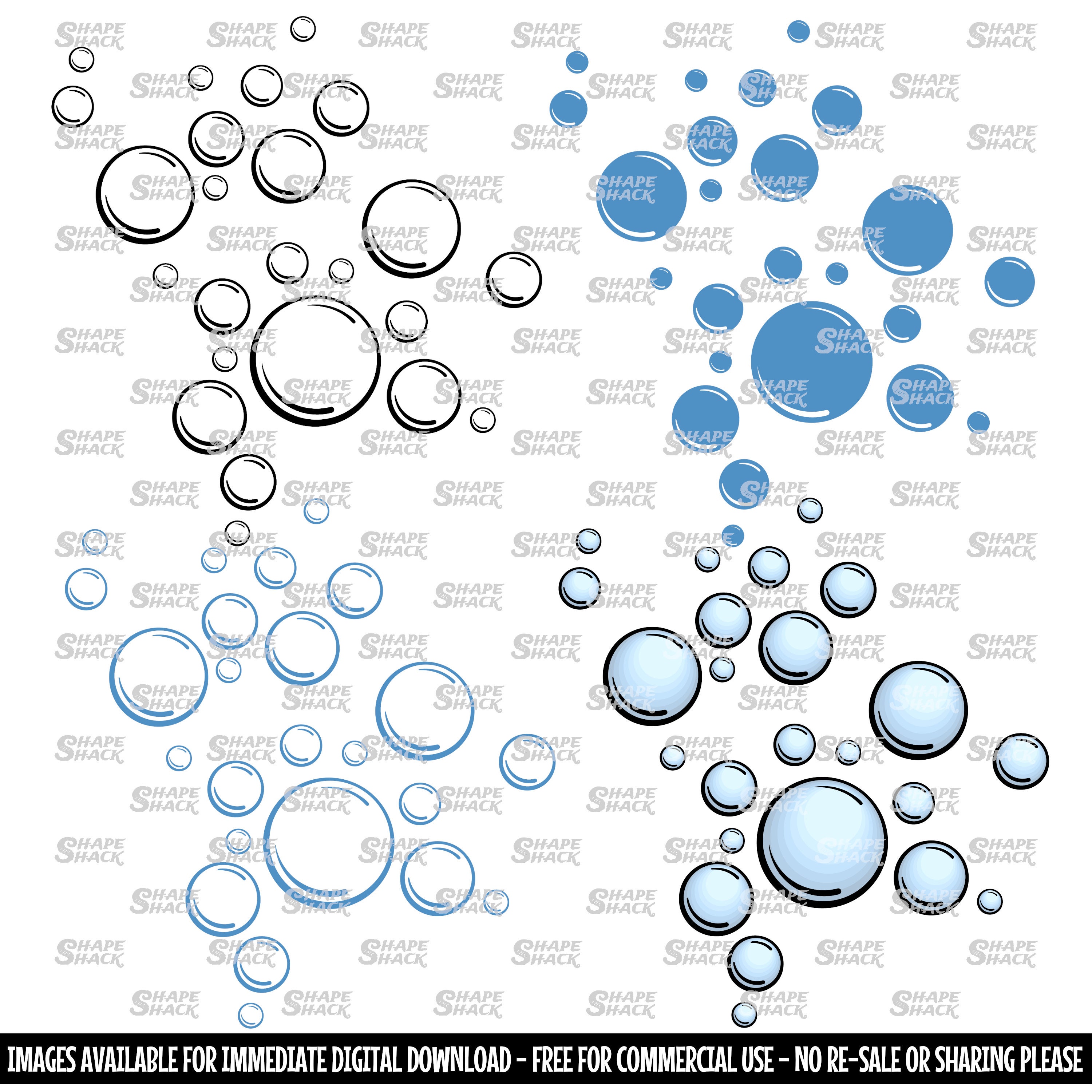 Bubbles | Fizzy Bubble Soda Cup Baubles Balls | Clipart Symbol Silhouette Outline Line Drawing ...
