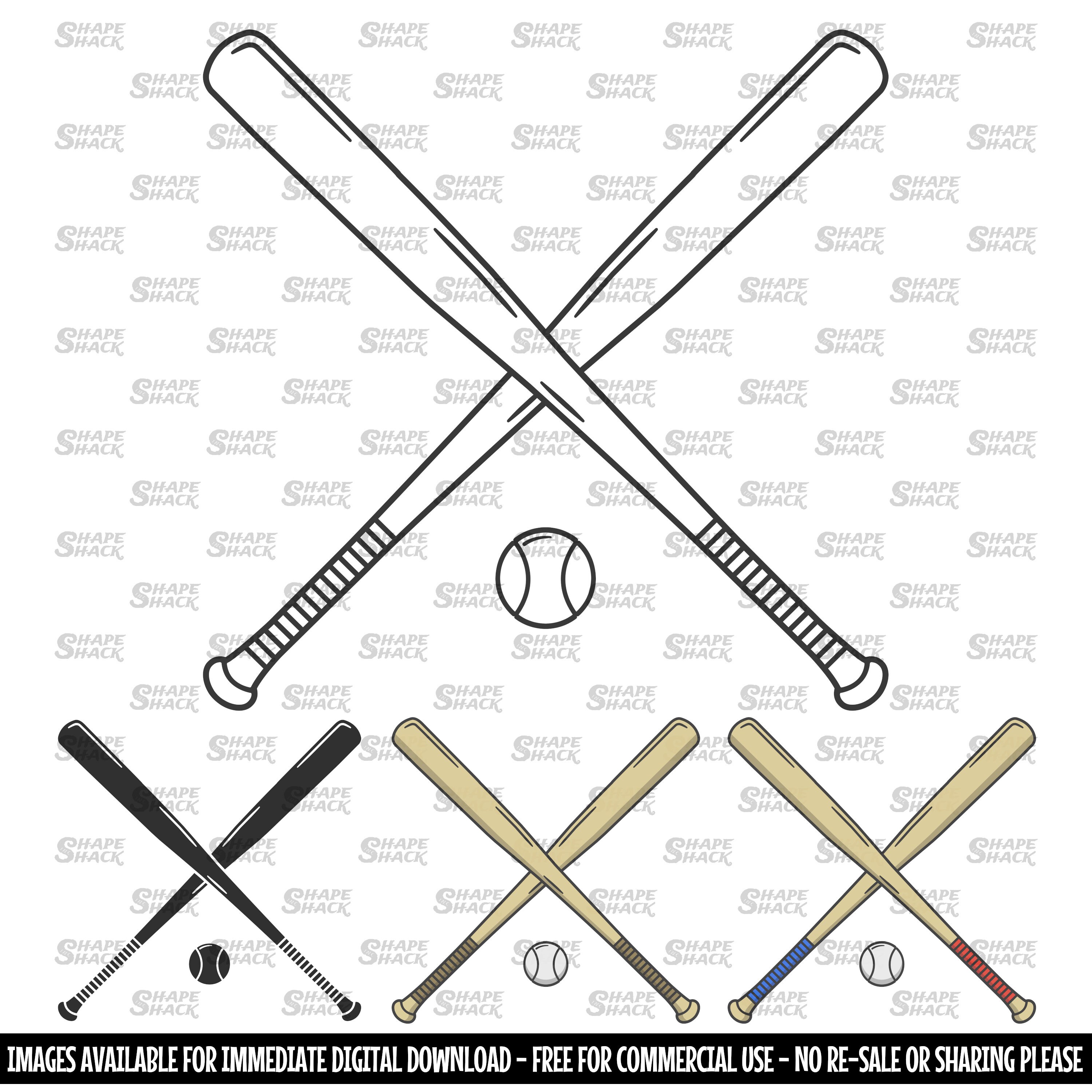 Baseball Bat | Sport | Clipart Symbol Silhouette Outline Line Drawing ...