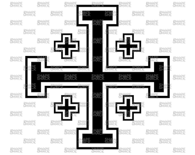 Jerusalem Cross | Crusader Christian Historical Five Fold Cross ...