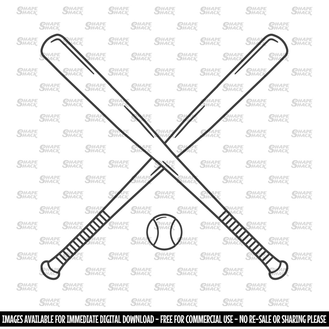 Baseball Bat | Sport | Clipart Symbol Silhouette Outline Line Drawing ...