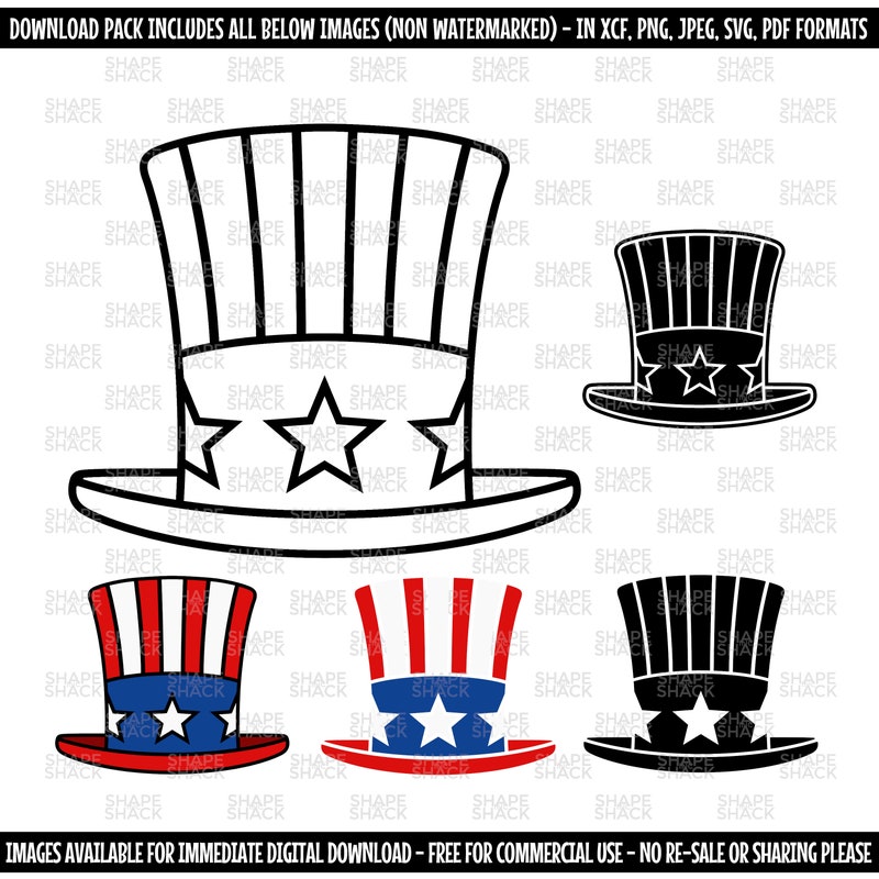 Uncle Sam Top Hat - Etsy
