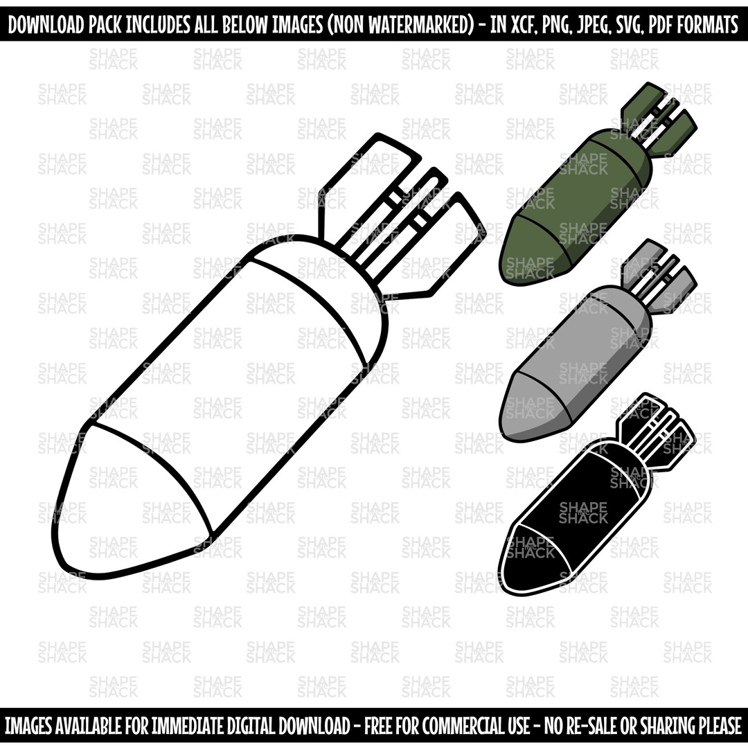 Airplane Bomb Mortar Grenade Military Explosive Clipart Symbol ...
