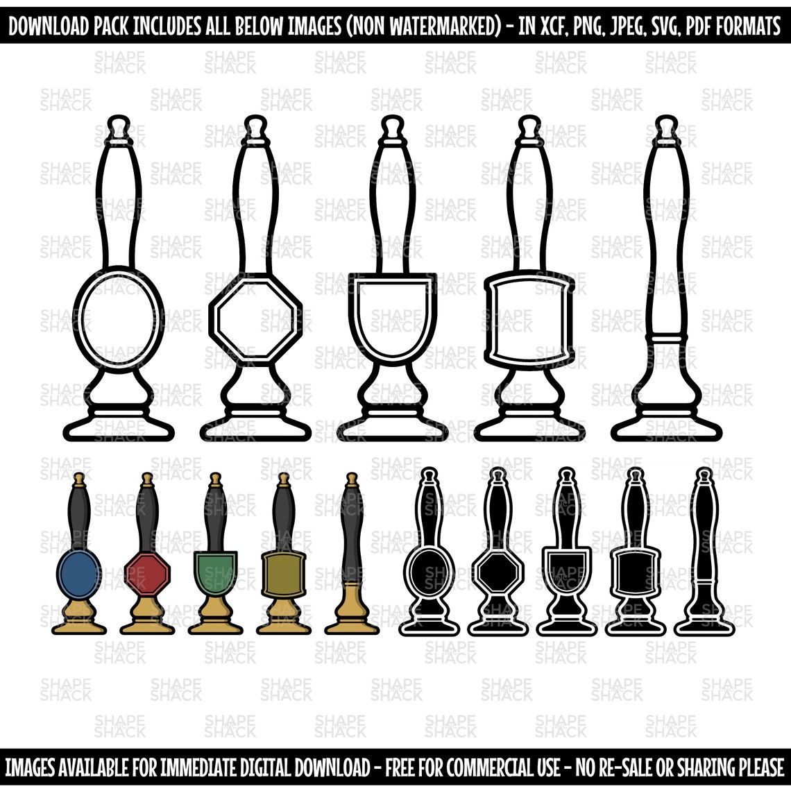 Pub Tap Handles | Beer Brewing Bar Ale Lager Rec Room | Clipart Symbol ...