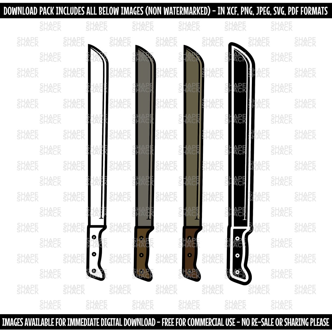 Machete Halloween | Zombie Knife Sword Horror | Clipart Symbol ...