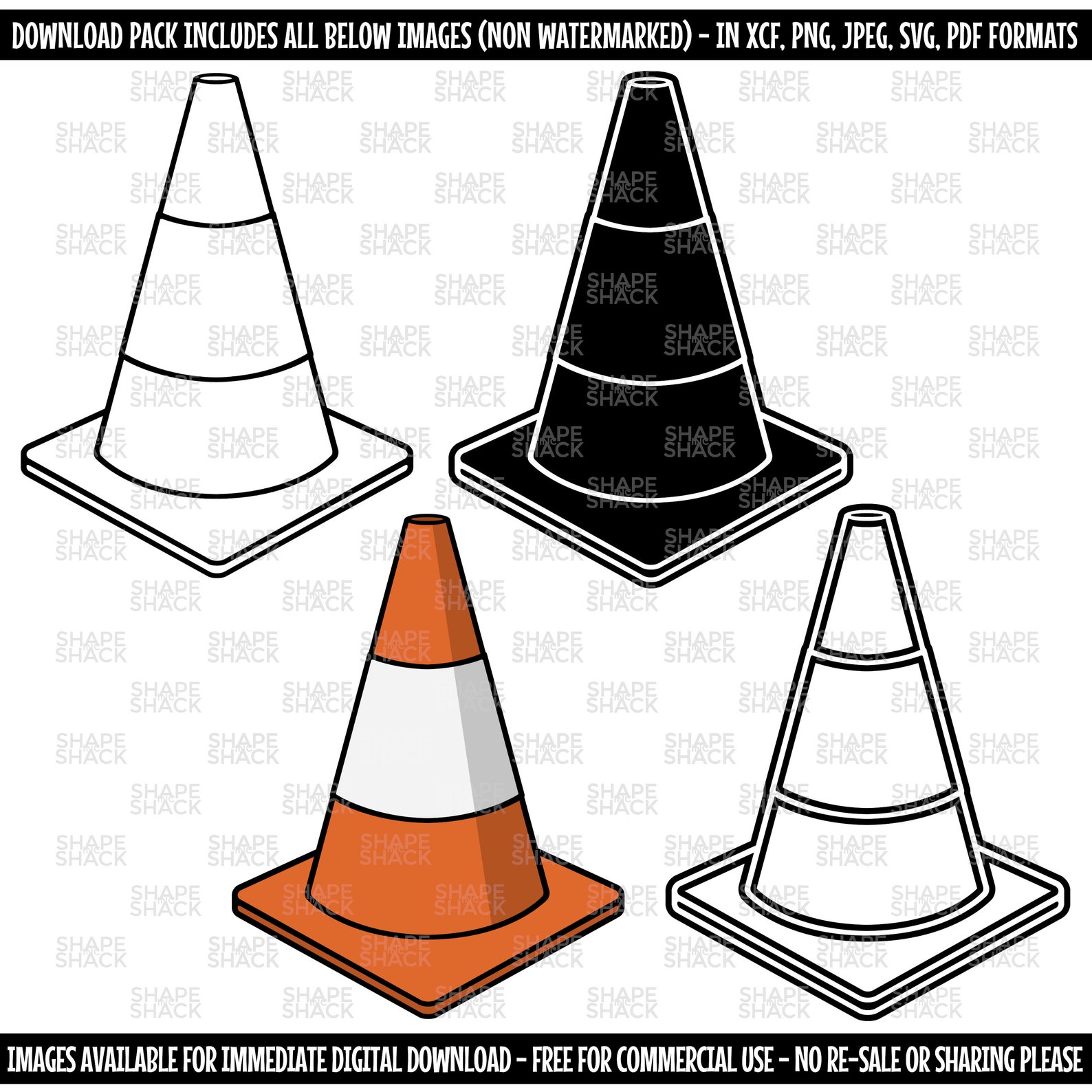 Traffic Cone | Highway Road Learner Driving | Clipart Symbol Silhouette ...