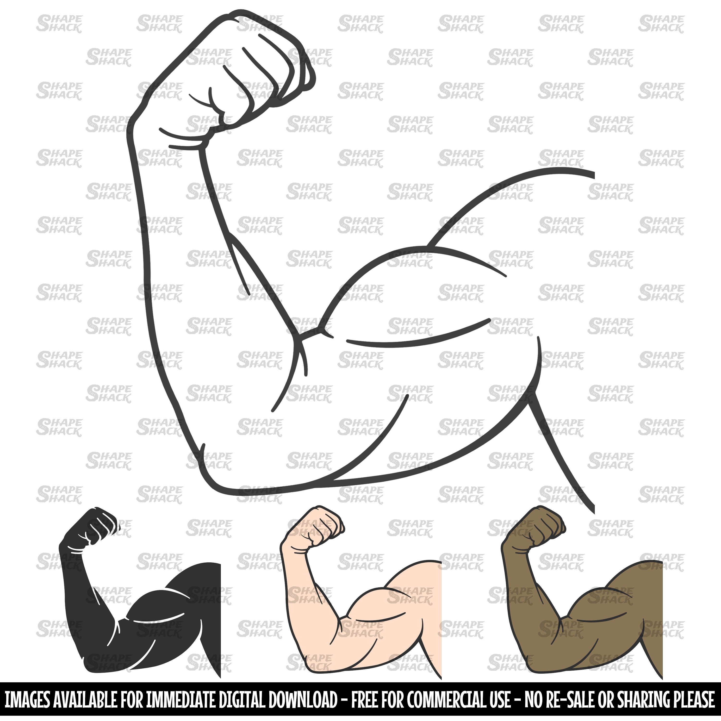 Flexing Bicep Drawing