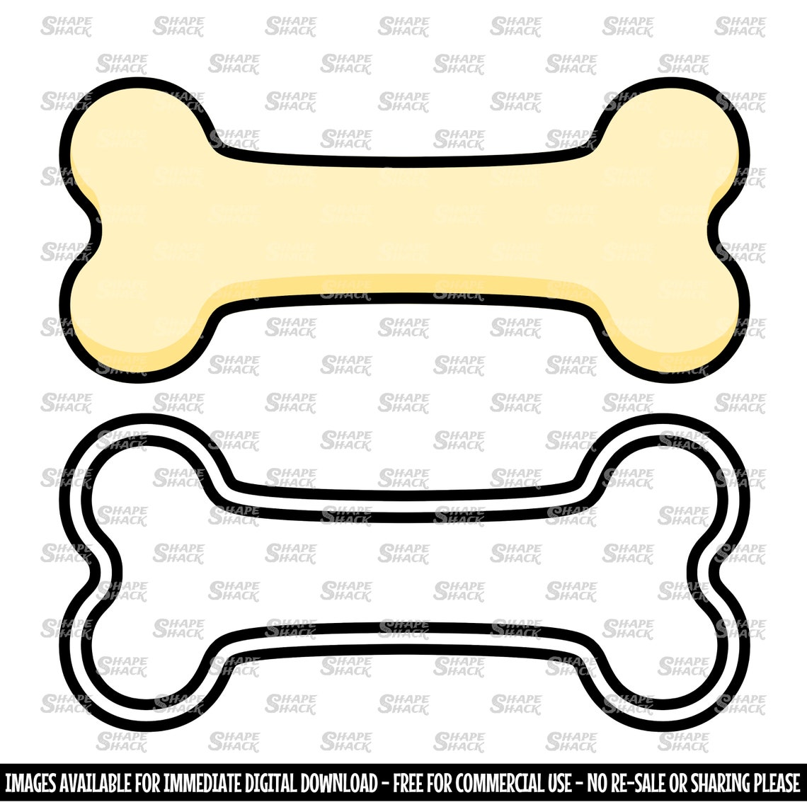 Dog Bone | Dog Treat Chew Toy | Clipart Symbol Silhouette Outline Line ...