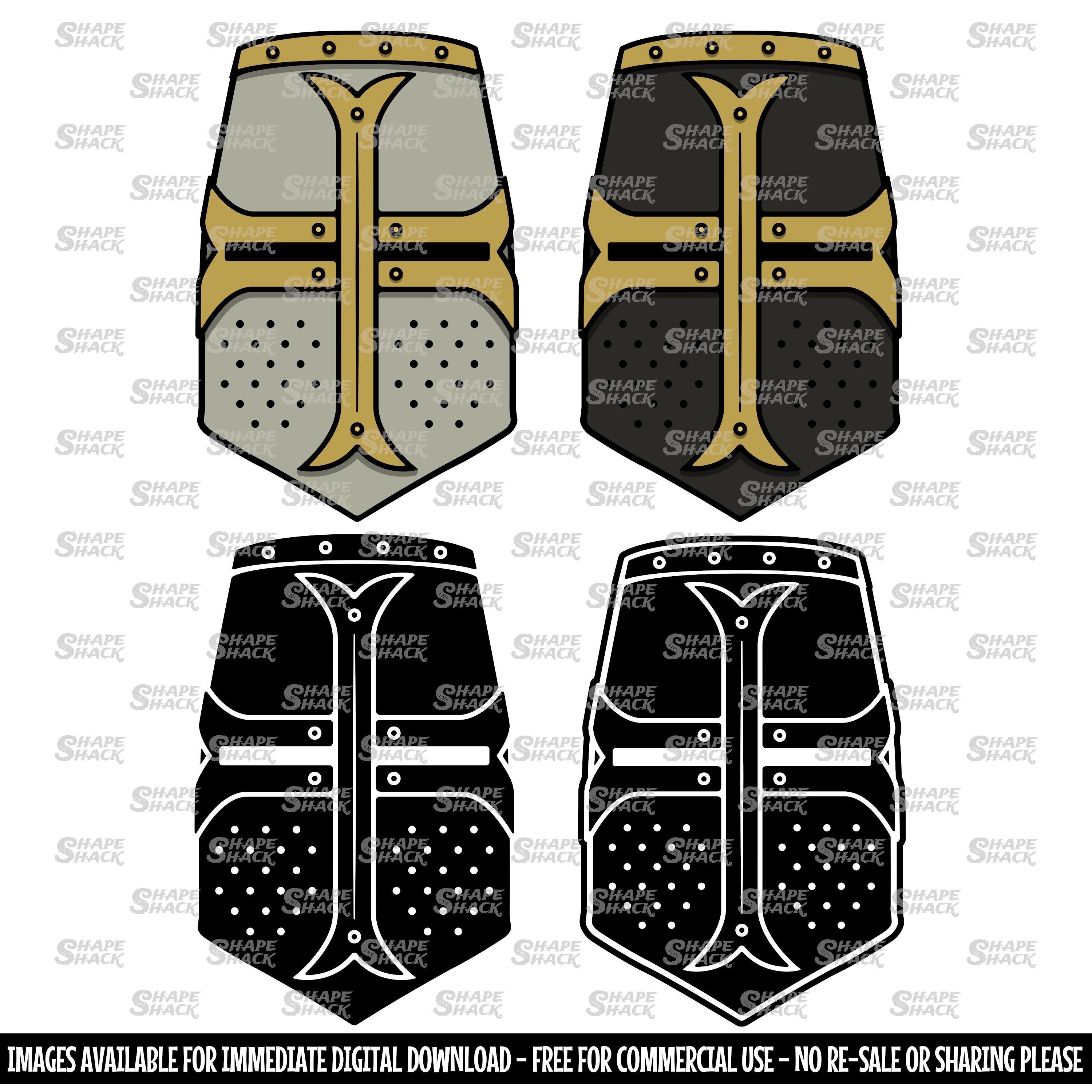 Knight Templar Helmet | Medieval Crusader Warrior Armour | Clipart ...
