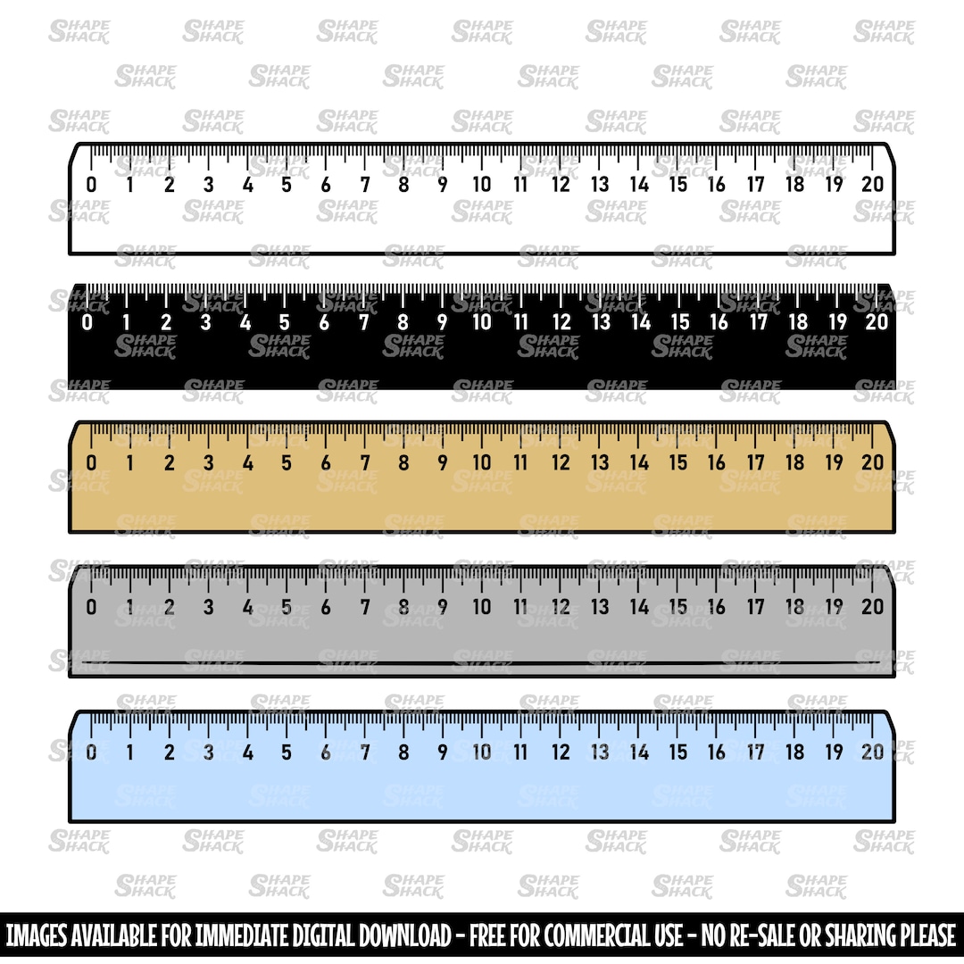 Wooden Metal Plastic Ruler | Rule Stationery Equipment - Clipart Symbol ...