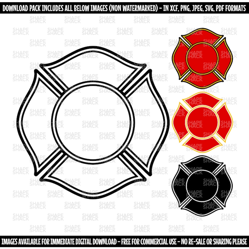 Maltese Cross | Firefighter Firemen Fire Department | Clipart Symbol ...