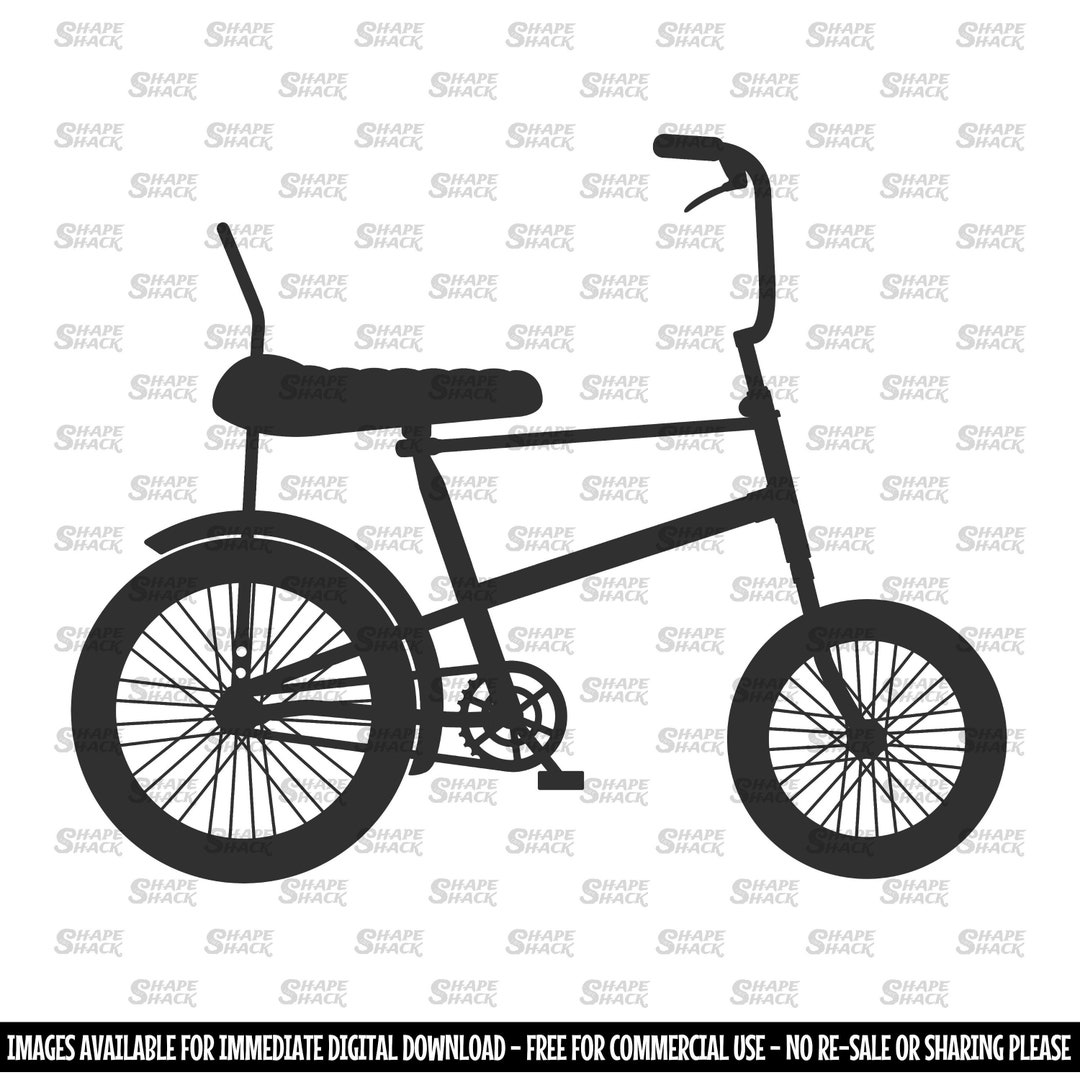 80's Chopper Bike | Retro Bicycle | Clipart Symbol Silhouette Outline ...