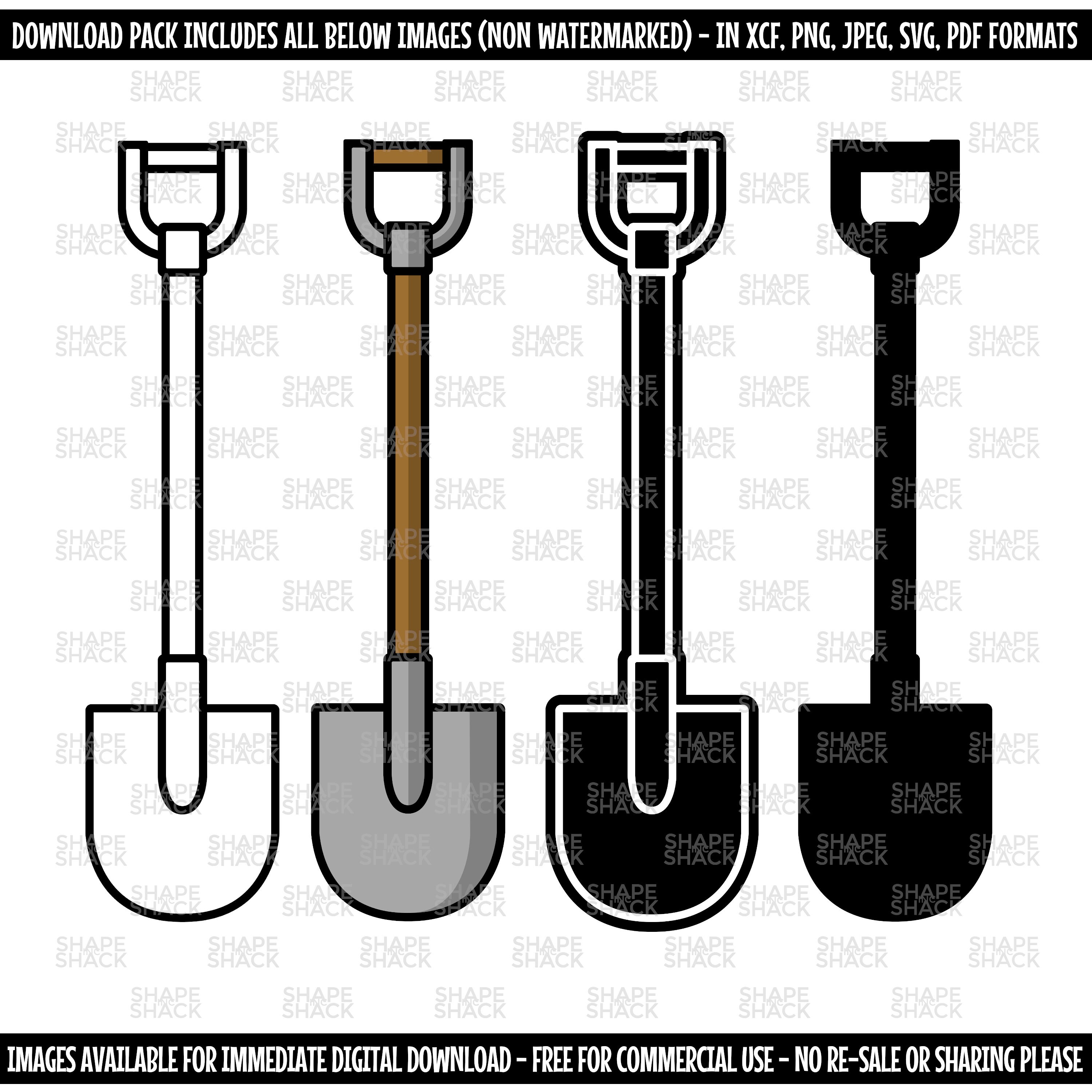 Spade Shovel | Digging Beach Hole Gardening | Clipart Symbol Silhouette ...