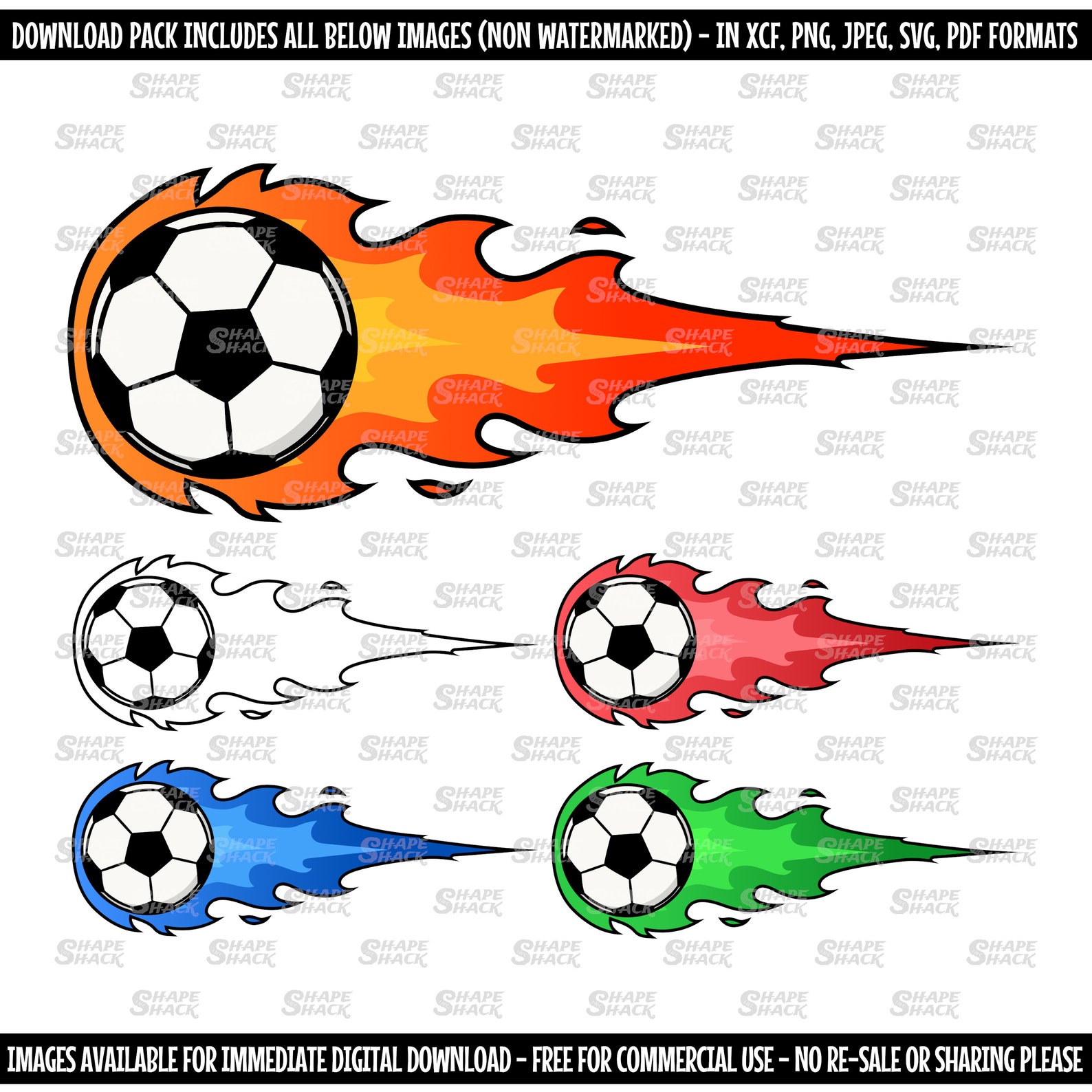 Flaming Soccer Ball | Football Flame Fire Shot | Player Coach | Clipart ...