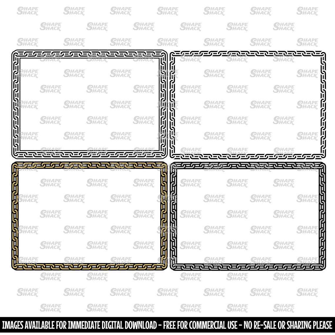 Metal Chain Frame / Border | Clipart Symbol Silhouette Outline Line ...