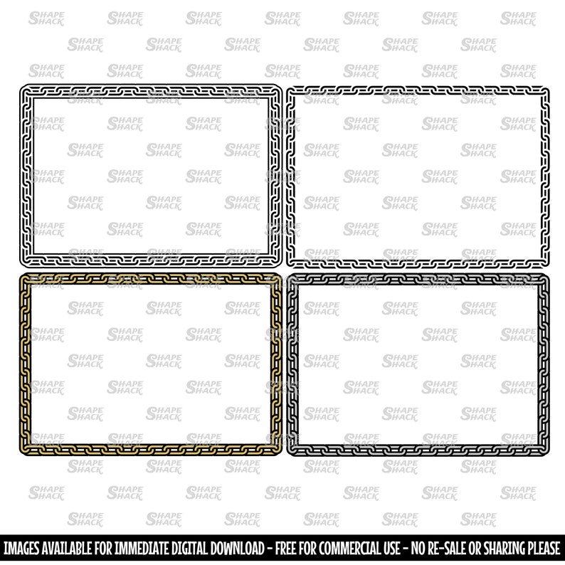 Metal Chain Frame / Border | Clipart Symbol Silhouette Outline Line ...