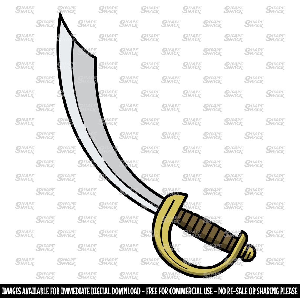 Cutlass | Pirate Buccaneer Sword Blade Weapon | Clipart Symbol ...