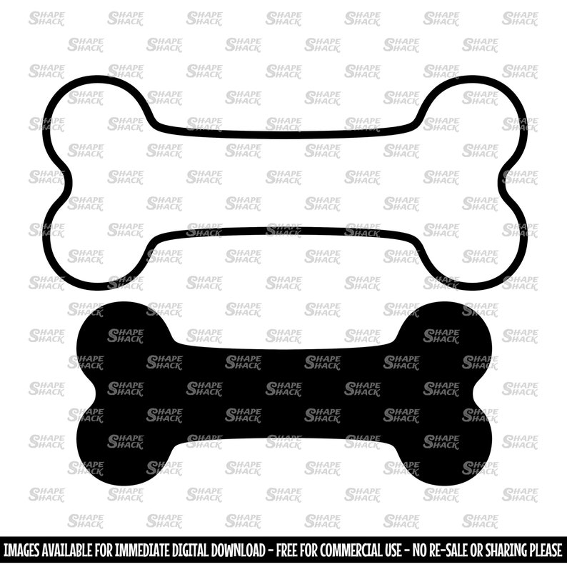 Dog Bone | Dog Treat Chew Toy | Clipart Symbol Silhouette Outline Line ...