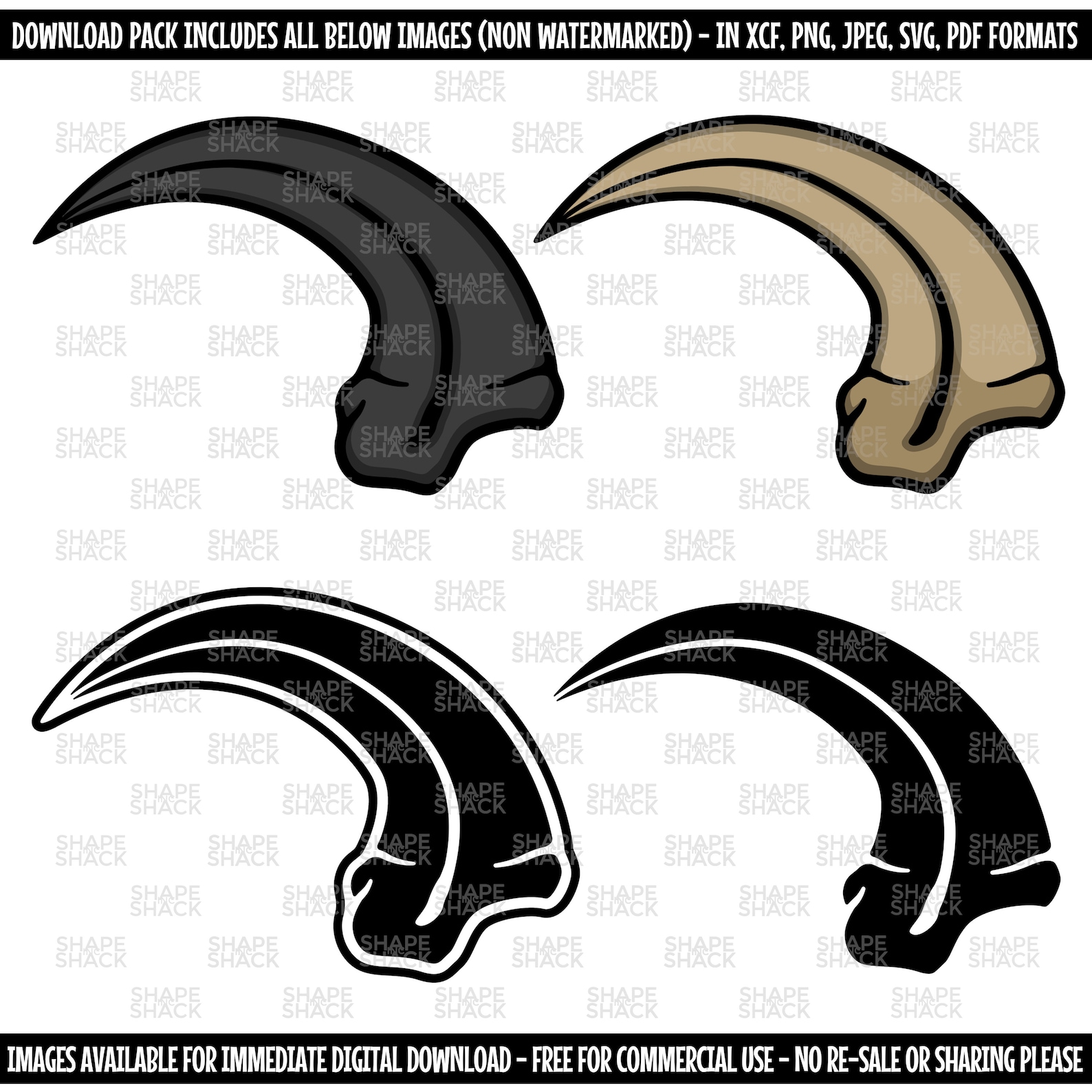 Raptor Claw | Jurassic Velociraptor Dinosaur | Clipart Symbol ...