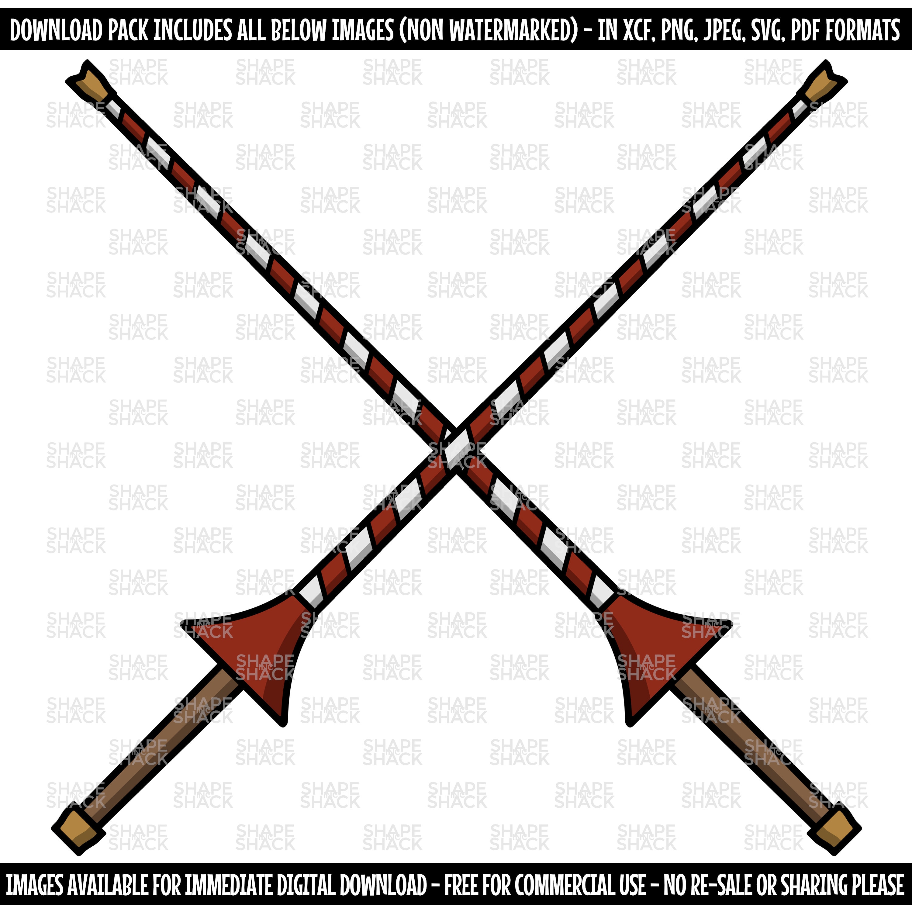 Crossed Jousting Lances | Medieval Knight Spear Logo | Clipart Symbol ...