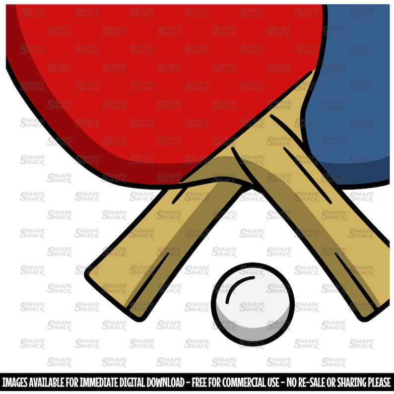 Ping Pong Paddles | Crossed Table Tennis Bats Sport | Clipart Symbol ...