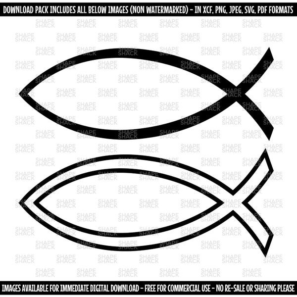 Religious Fish Symbol Clipart Silhouette - Etsy