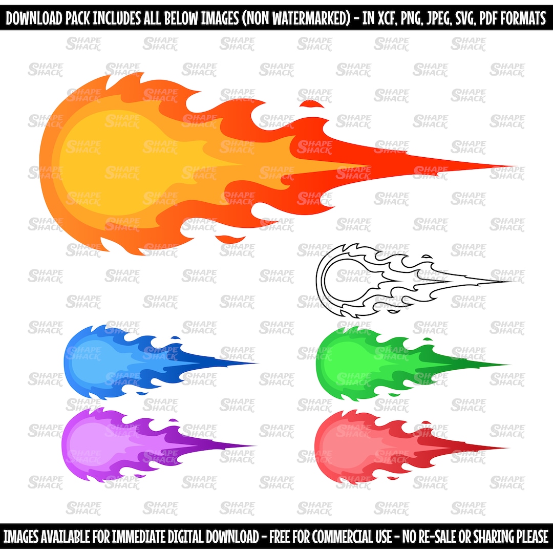 Cartoon Fireball Magic Ball of Flame Explosion Clipart Symbol ...