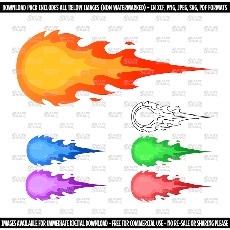 Cartoon Fireball Magic Ball of Flame Explosion Clipart Symbol ...