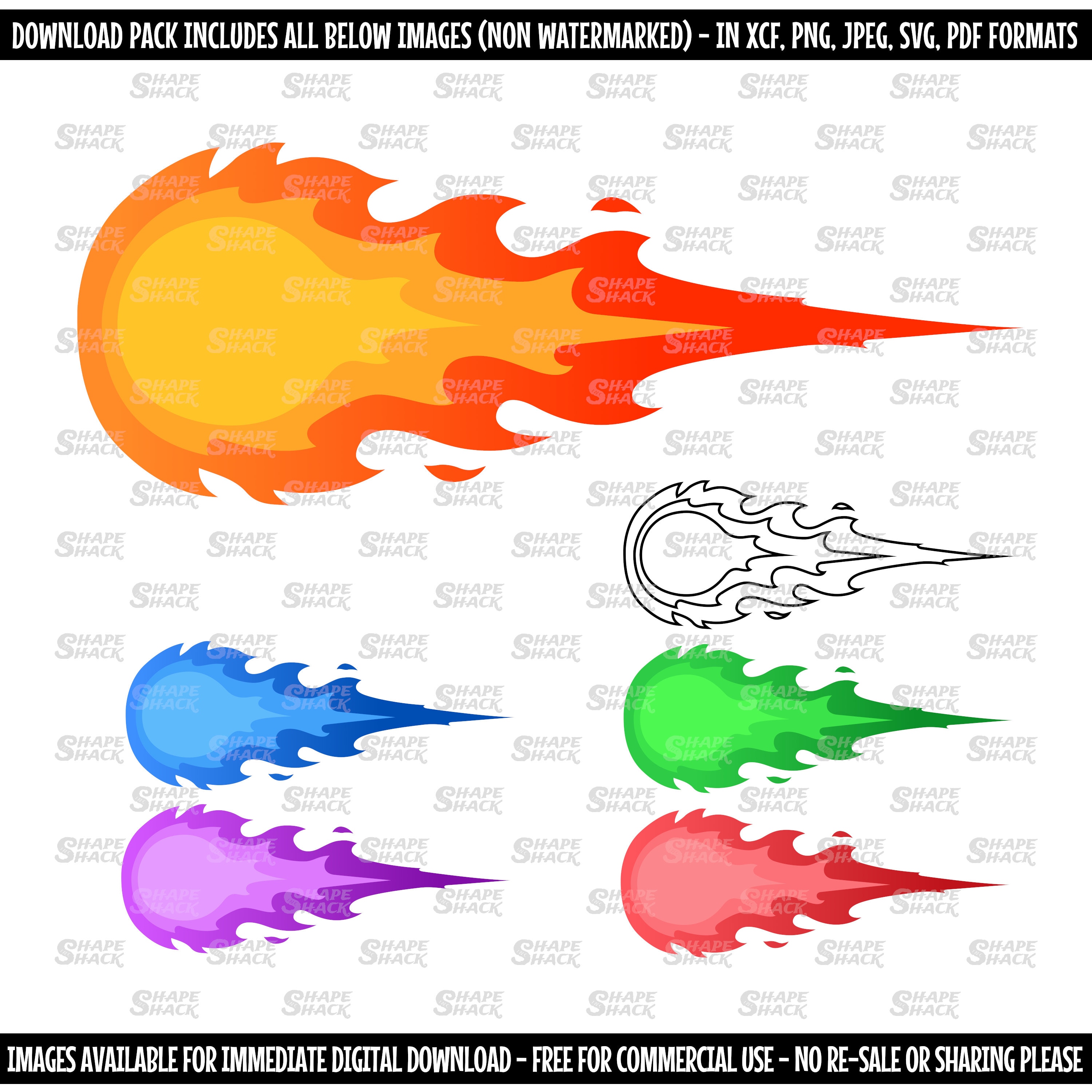 Cartoon Fireball Magic Ball of Flame Explosion Clipart Symbol ...