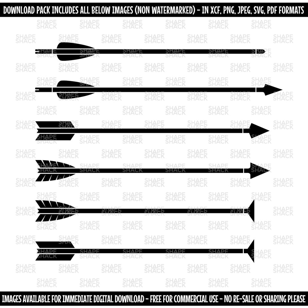 Arrow | Archery Bow & Toy Arrow | Clipart Symbol Silhouette Outline ...