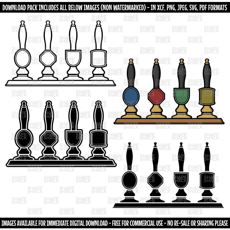Pub Tap Handles | Beer Brewing Bar Ale Lager Rec Room | Clipart Symbol ...