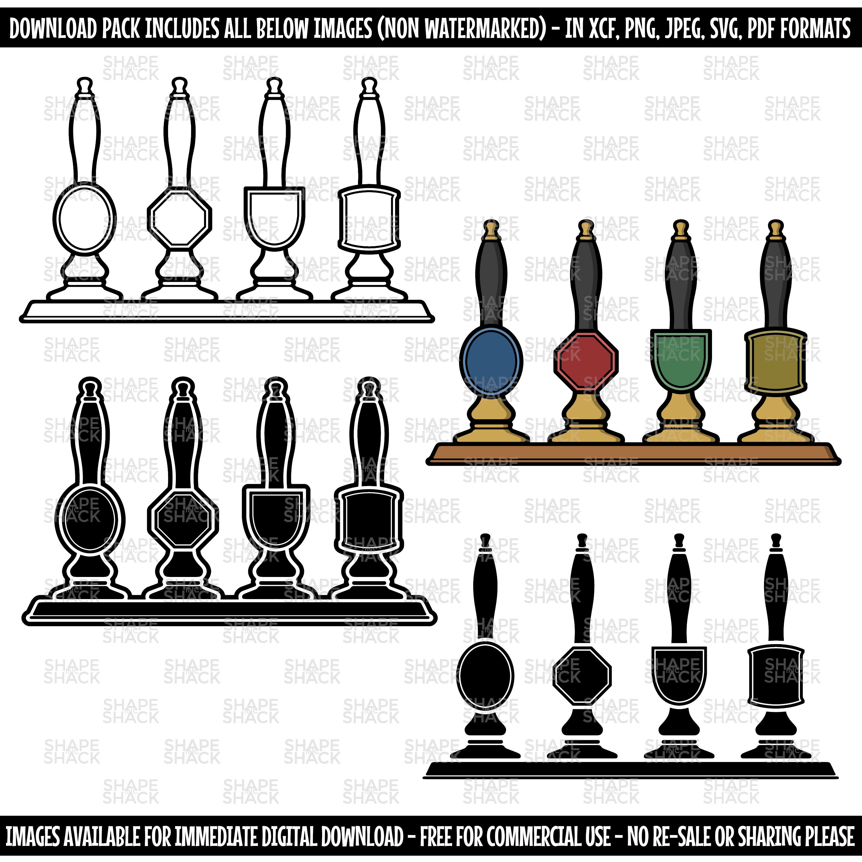 Pub Tap Handles | Beer Brewing Bar Ale Lager Rec Room | Clipart Symbol ...