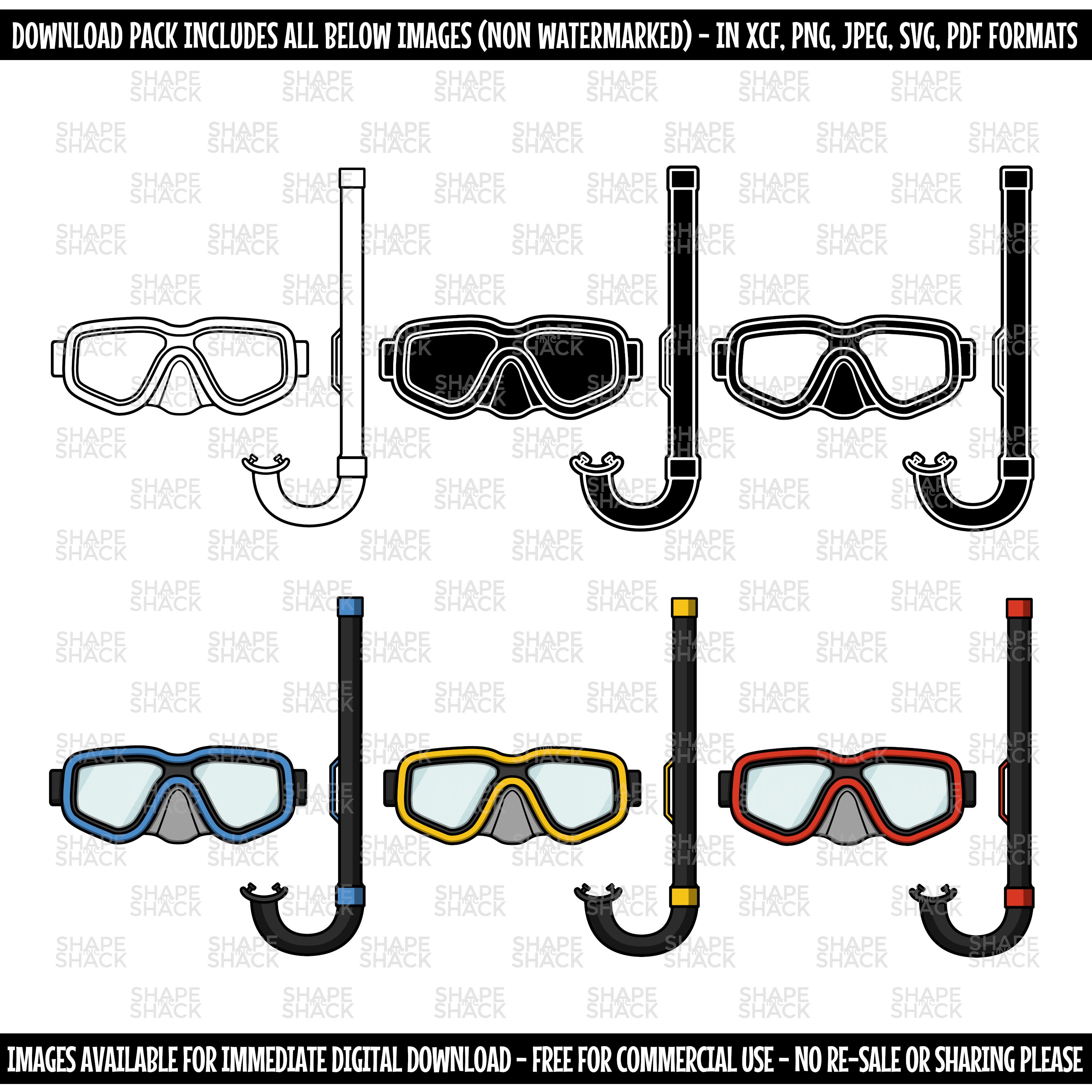 Snorkel Mask | Scuba Diving Swimming Holiday | Clipart Symbol ...