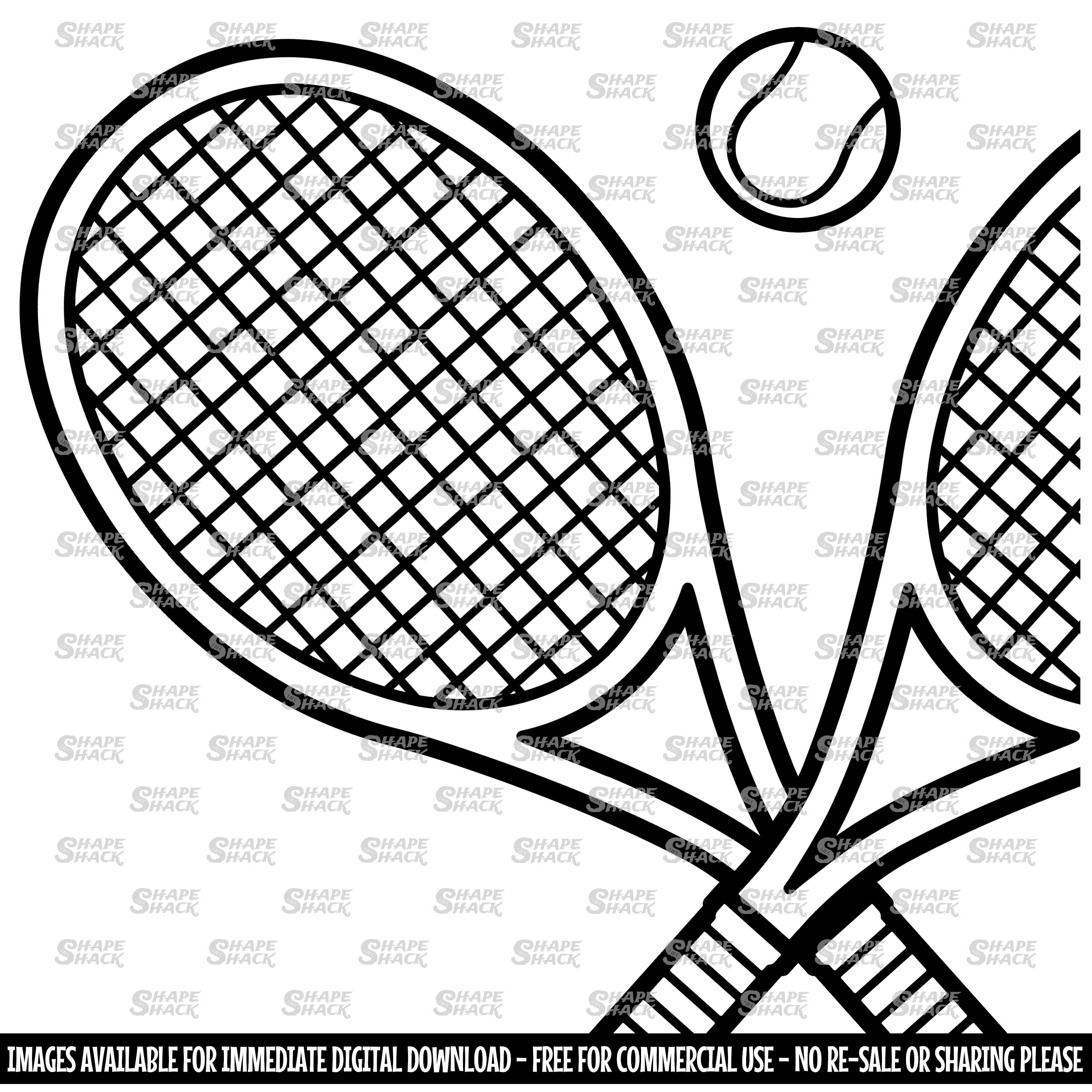 Tennis Racket Ball Logo | Sport | Clipart Symbol Silhouette Outline ...