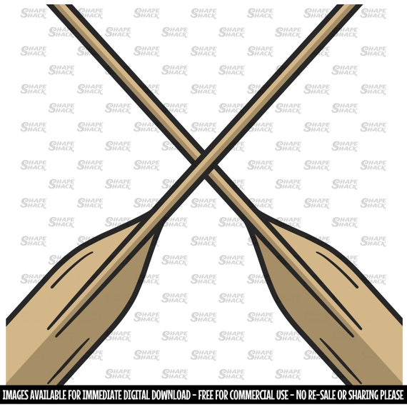 Crossed Canoe Paddle Clip Art