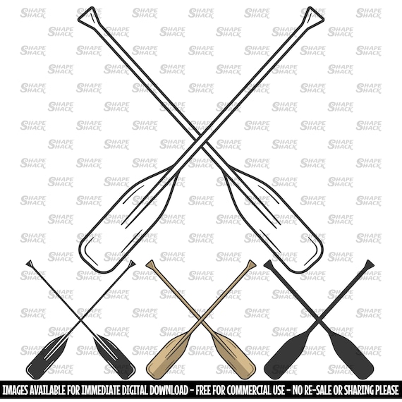 Rowing Oars Outline