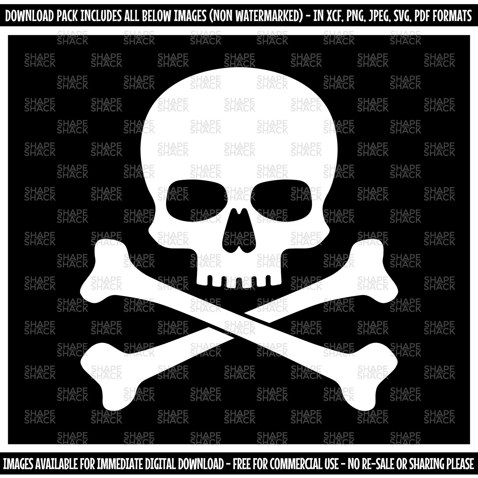 Simple Skull & Crossbones | Flag | Clipart Symbol Silhouette Outline ...