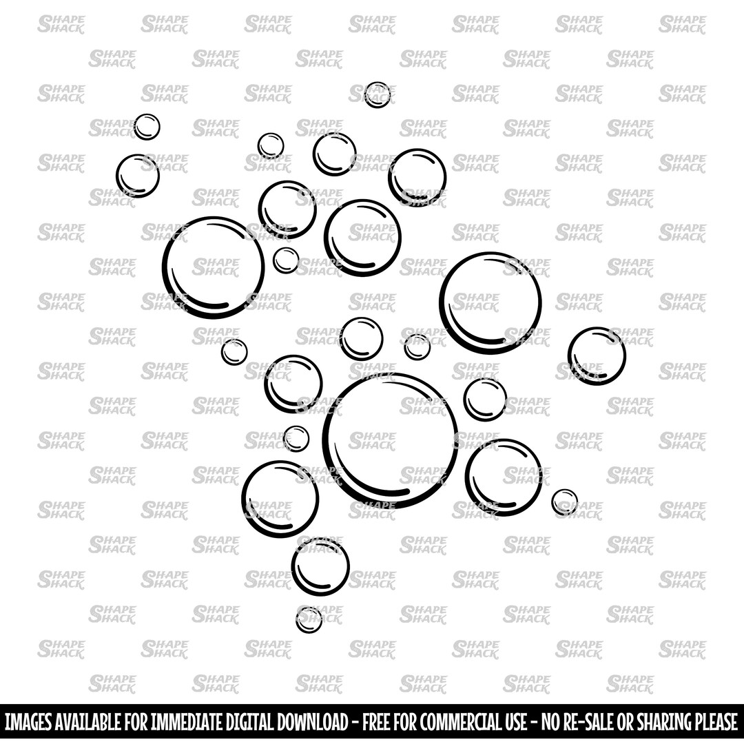 Bubbles | Fizzy Bubble Soda Cup Baubles Balls | Clipart Symbol Silhouette Outline Line Drawing ...