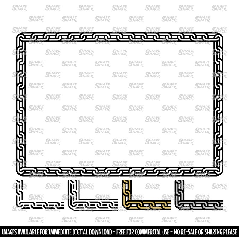 Metal Chain Frame / Border | Clipart Symbol Silhouette Outline Line ...