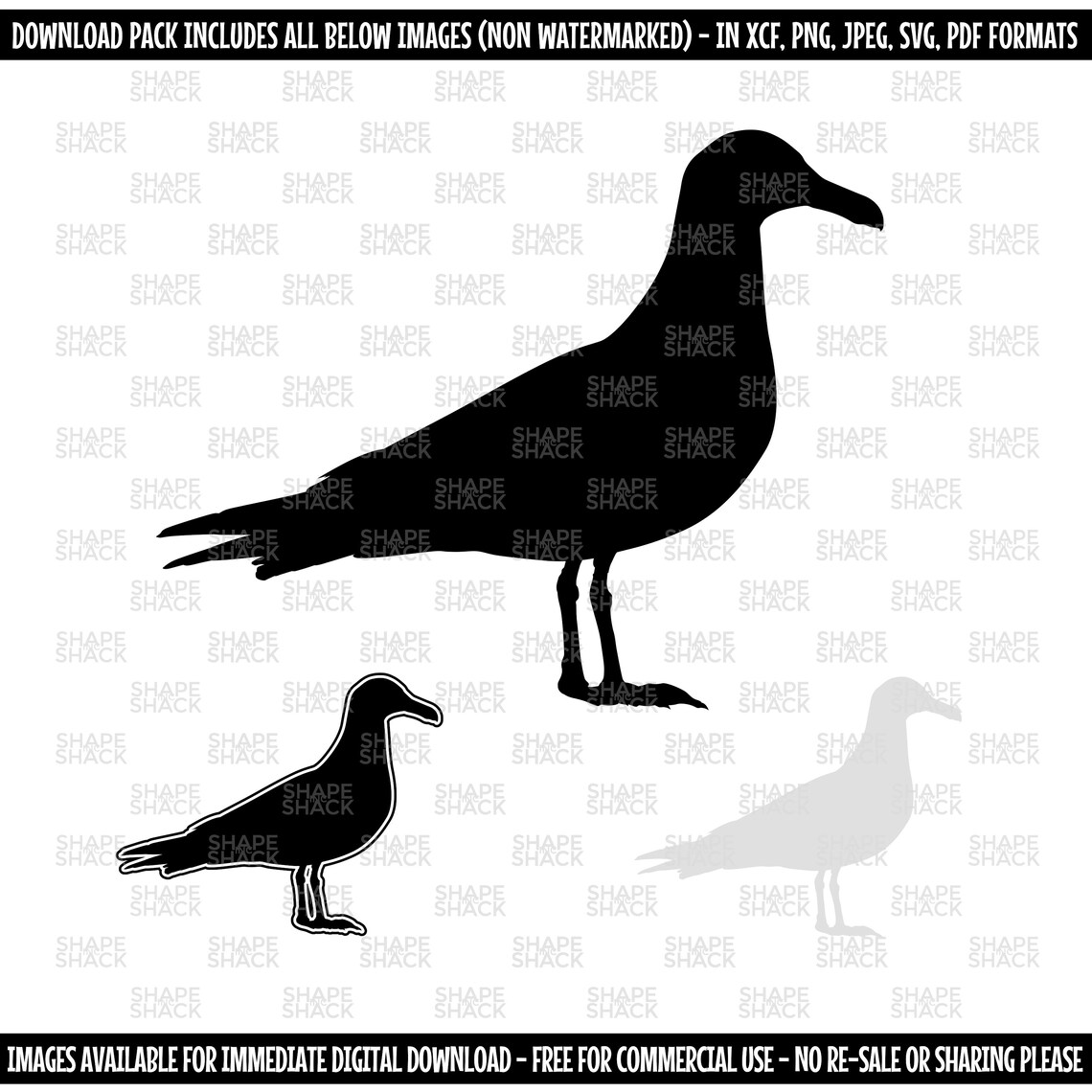 Seagull Silhouette | Gull Beach Seaside Bird | Clipart Symbol ...