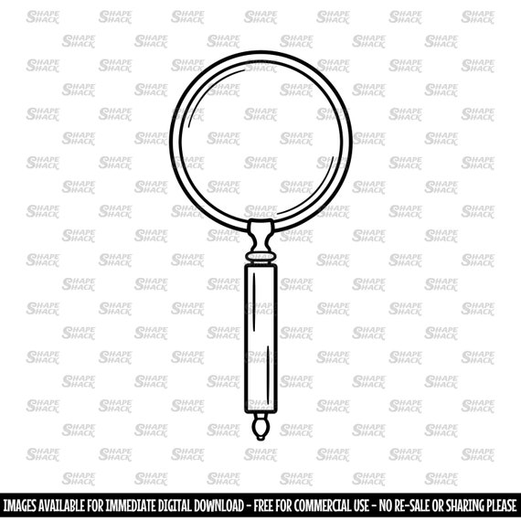 Magnifying Glass Vintage Detective Lens Clipart Logo | Etsy