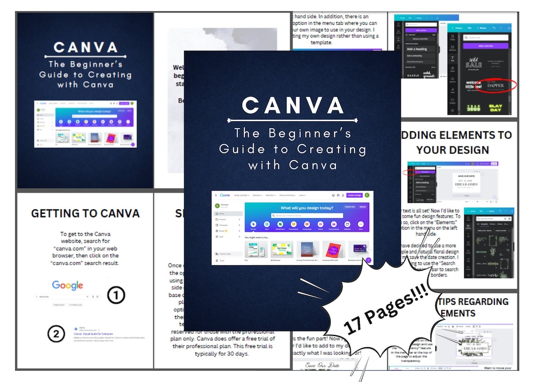 Canva How-to Guide for Beginners 17-page Downloadable E-book to Help ...