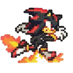 Shadow the Hedgehog Running Perler Sprite, Sonic 3 Movie, Sonic Bead ...