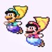Super Mario World Mario Luigi Perler Bead Sprite, Cape Flying, Feather ...