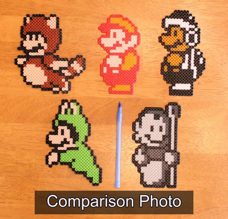 Mario Bros 3 Perler Bead Sprite Set, Fire Flower, Frog Suit, SMB3, NES ...