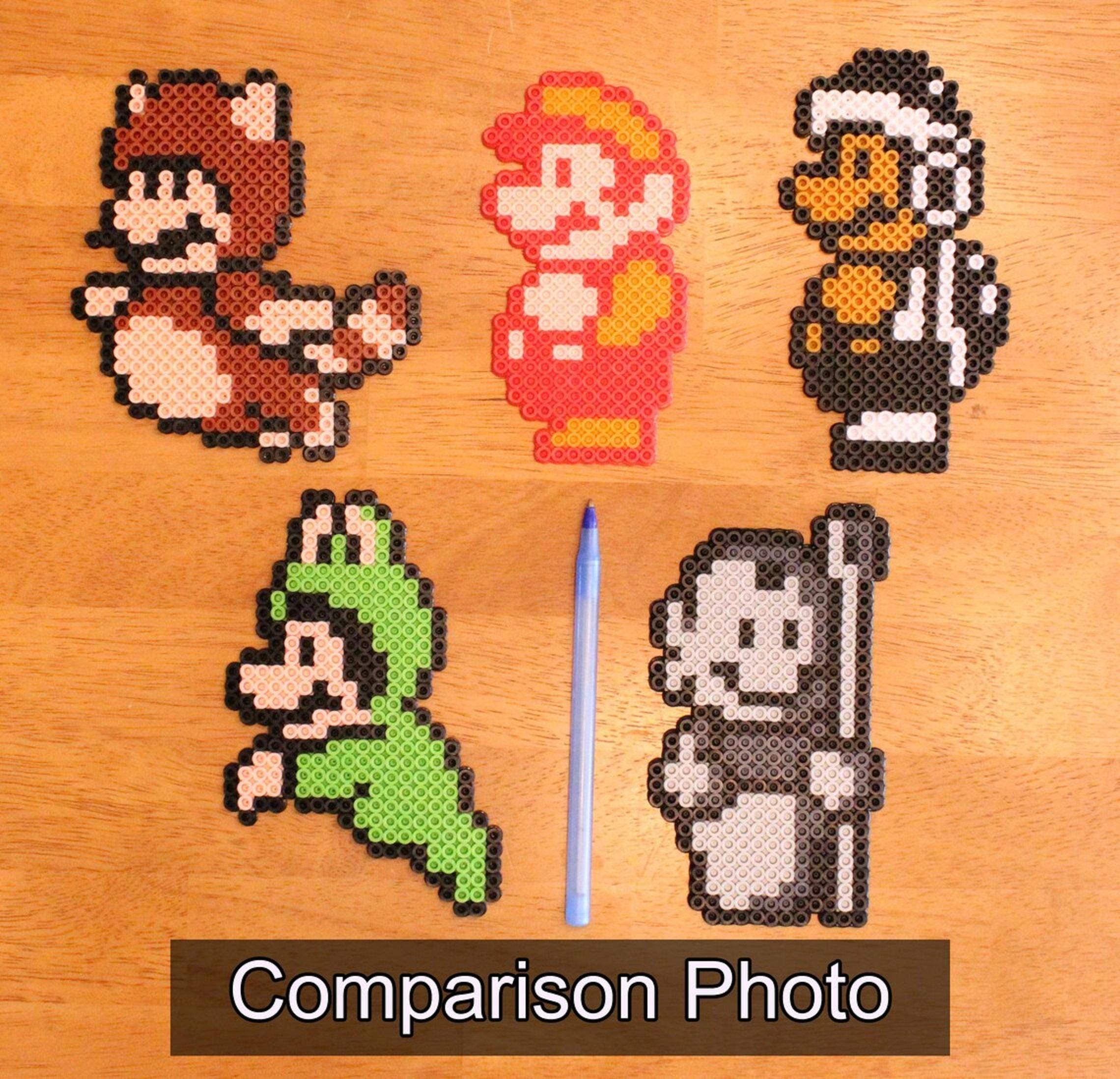 8-bit Fire Flower & Frog Suit Bead Art | Super Mario 3 NES Perler ...