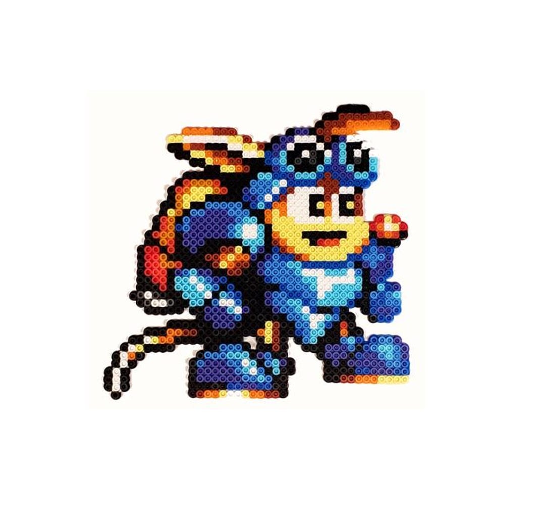 Rocket Knight Sparkster Pixel Sprite, Sega Genesis Perler Bead Art ...