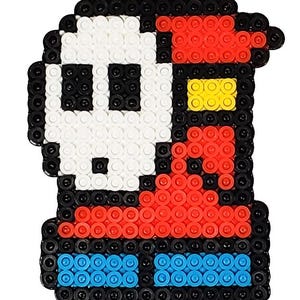 Shy Guy Mario Perler Bead Art, Super Mario Pixel Sprite, Retro Gaming ...