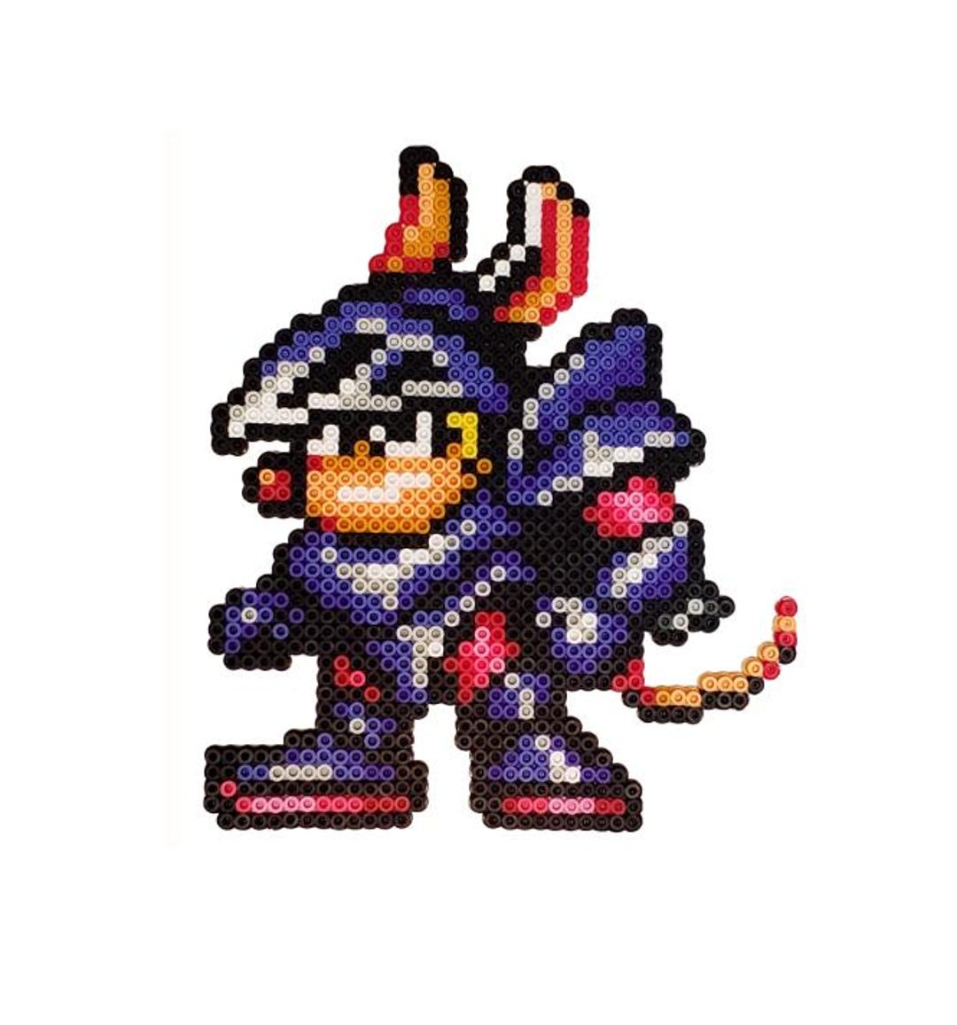 Axel Gear Rocket Knight Bead Sprite, Sega Genesis Pixel Art, Retro ...