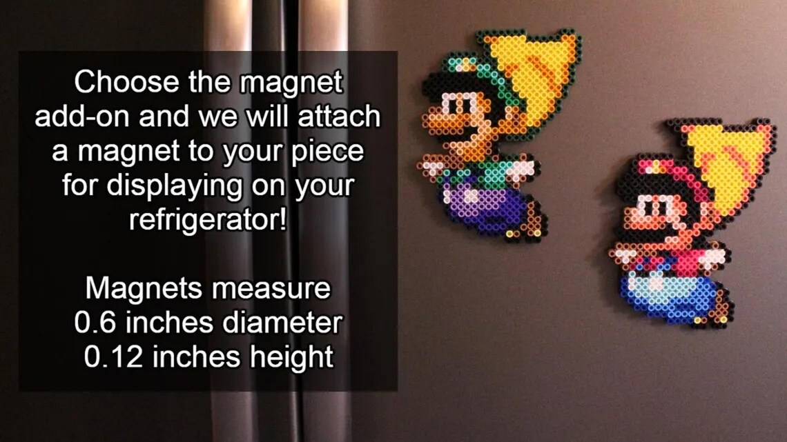 Cape Flying Mario & Luigi Fuse Bead Sprite Set | SNES 16-bit Pixel Art ...